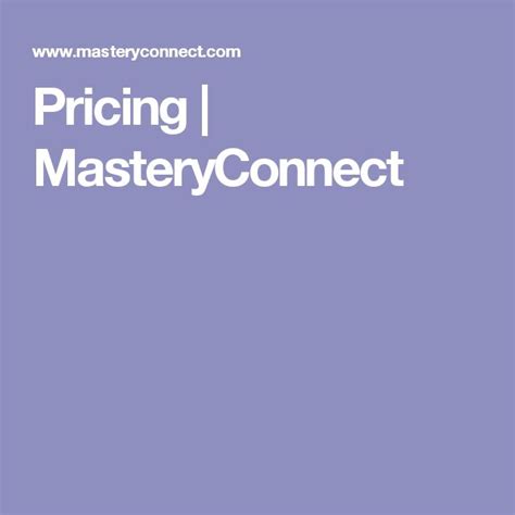 Pricing Masteryconnect