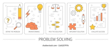 Set Problem Solving Steps Vertical Banners Stock Vector Royalty Free Shutterstock