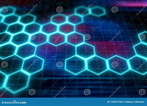 Hexagon Pattern Molecular Sci Fi Stock Illustration Illustration Of Molecules Chemical 120247766