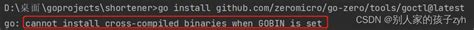 Windows下报错：go Install Cannot Install Cross Compiled Binaries When