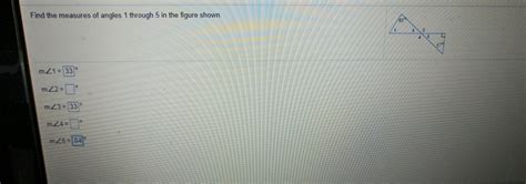 Solved Find The Measures Of Angles 1 Through 5 In The Figure