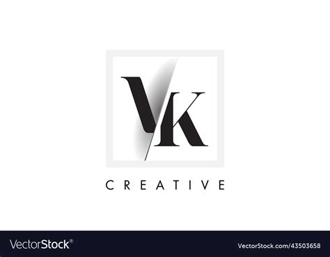 Vk Serif Letter Logo Design With Creative Vector Image