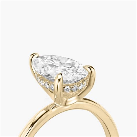 The Classic Hidden Halo Pear Engagement Ring In Rose Gold Standard