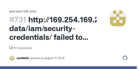 169254169254latestmeta Dataiamsecurity Credentials Failed To Open Stream · Issue