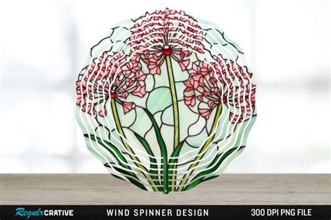 Stained Glass Allium Flowers Flowers Spinner Sublimation Png