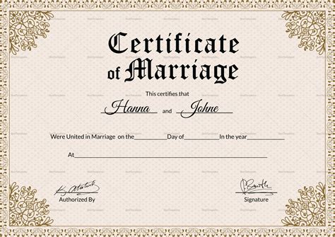 Printable Marriage Certificate Printable Free Templates