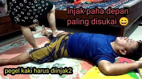 pijat tradisional, injak kaki injak paha depan, asmr sendawa - YouTube