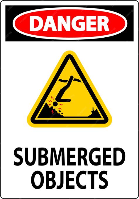 Premium Vector Water Safety Sign Danger Submerged Objects