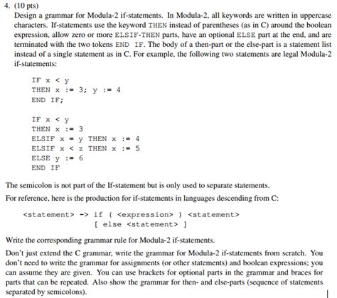 Solved 4 10 Pts Design A Grammar For Modula 2