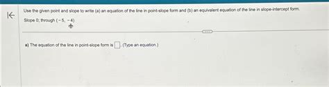 Solved Use The Given Point And Slope To Write A An Chegg
