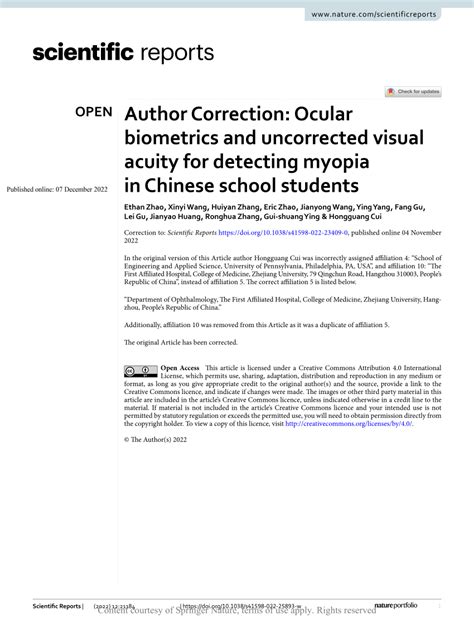 Pdf Author Correction Ocular Biometrics And Uncorrected Visual