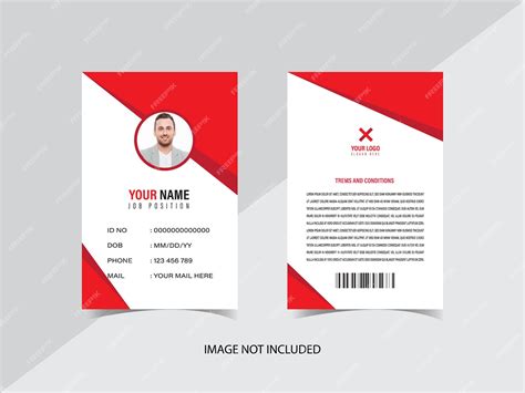 현대적이고 깨끗한 비즈니스 Id 카드 템플릿 회사 직원 Id 카드 템플릿 프리미엄 벡터