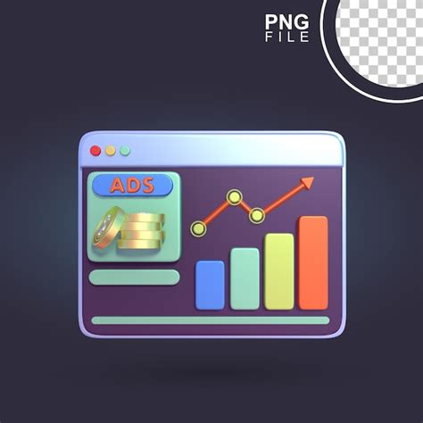 Premium Psd Advertising Performance Graph In 3d