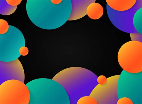 Colorful Orbs On Black Background Illustration Vector Eps10 672921