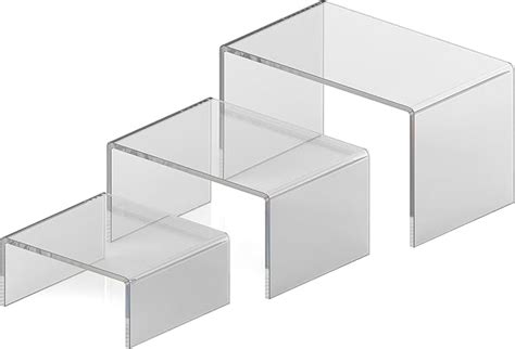 Acrylic Display Risers Shelves 3 4 5 Small Plastic Rectangular Perfume
