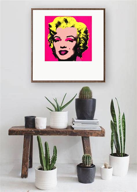 Andy Warhol Print Marilyn Monroe Print Pop Art Mid Etsy Uk