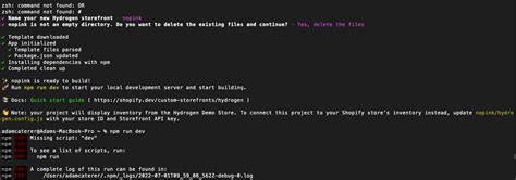 Hydrogen Wont Build Npm Run Dev · Shopify Hydrogen V1 · Discussion
