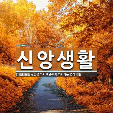 신앙생활 뜻 신앙을 가지고 종교에 의지하는 영적 생활