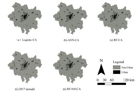 Comparison Of Urban Expansion Simulation And Actual Distribution In