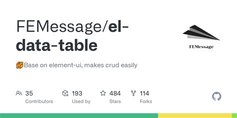 Github Femessageel Data Table 🥘base On Element Ui Makes Crud Easily
