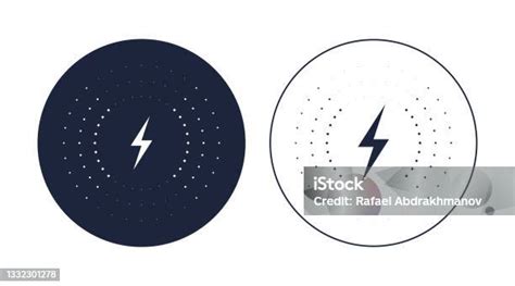 무선 충전기 아이콘입니다 벡터 에너지 천둥 번개 볼트 는 원에 로그인합니다 흰색 배경에 격리된 전원 기호 무선 충전기에 대한