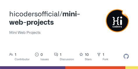GitHub Hicodersofficial Mini Web Projects Mini Web Projects