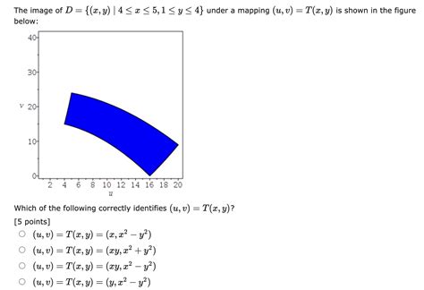 solved the image of d { x y ∣4≤x≤5 1≤y≤4} under a mapping