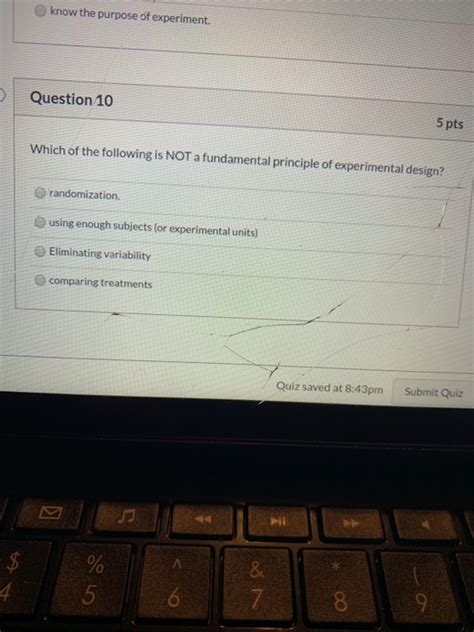 Solved Know The Purpose Of Experiment Question 10 5 Pts