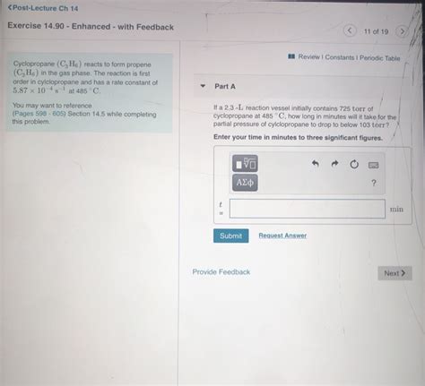 Solved A Review | Constants 1 Periodic Table Cyclopropane | Chegg.com