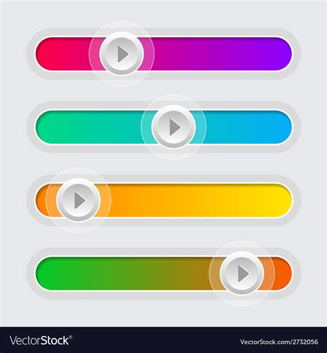 Ui Color Volume Control Sliders Set Royalty Free Vector