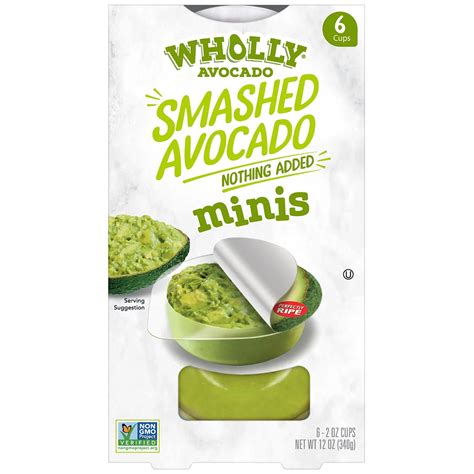 Wholly Avocado Smashed Avocado Minis 6 Ct Shop Dip At H E B