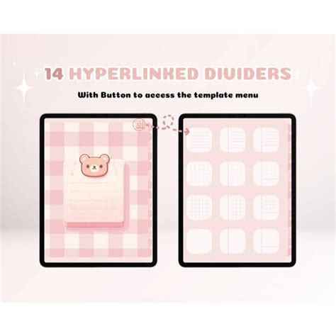 Jual Digital Notebook Hyperlinked Kawaii Notebook With Cute Note