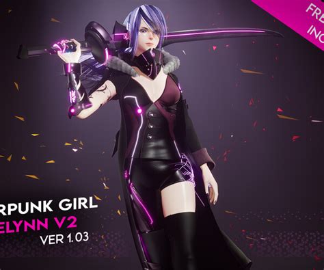 Artstation Cyberpunk Real Time Female Evelynn V2 Game Assets