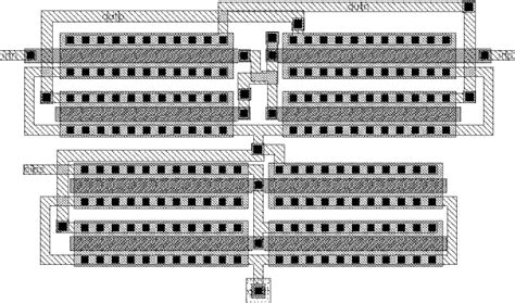 Two Layout Versions Of The Example Design A Basic B Common Centroid Download Scientific