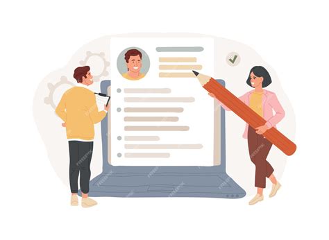 이력서 작성 서비스 격리 개념 벡터 그림 카피라이팅 서비스 Cv 온라인 전문 지원 이력서 자기 소개서 후보자 프로필 경력 요약 벡터 개념 작성 프리미엄 벡터