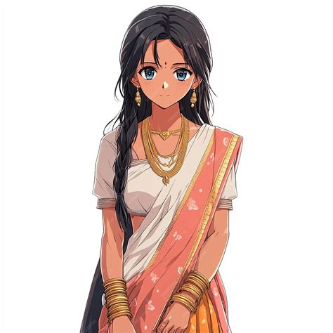 Anime Image Of An Indian Girl In Full Body View Premium Ai Generated