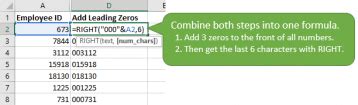 How To Add Leading Zeros To Numbers Or Text With Uneven Lengths Excel Campus