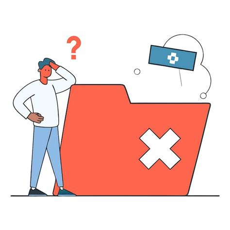 Premium Photo Illustration Of File Deletion Error With Confused Person