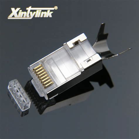 Xintylink Rj45 커넥터 50u Rj 45 이더넷 케이블 플러그 Cat7 Cat6a Stp Ftp 차폐 Cat 7 네트워크 터미널 Sftp Lan 인터넷