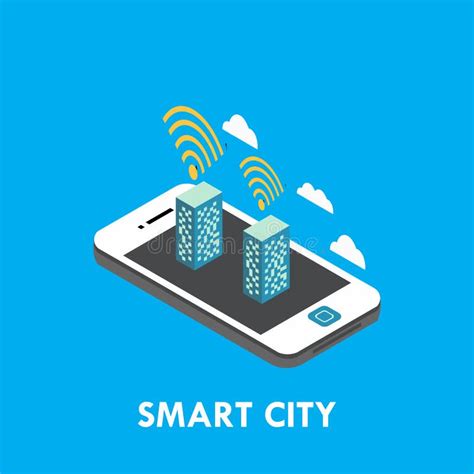 Smart City Isometric Vector Template Design Illustration Stock Vector
