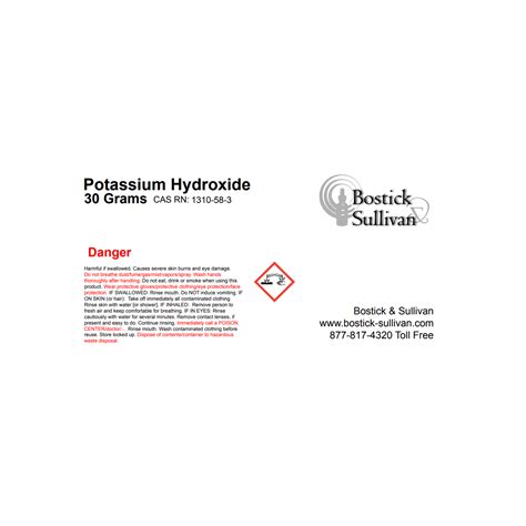 Potassium Hydroxide Bostick And Sullivan