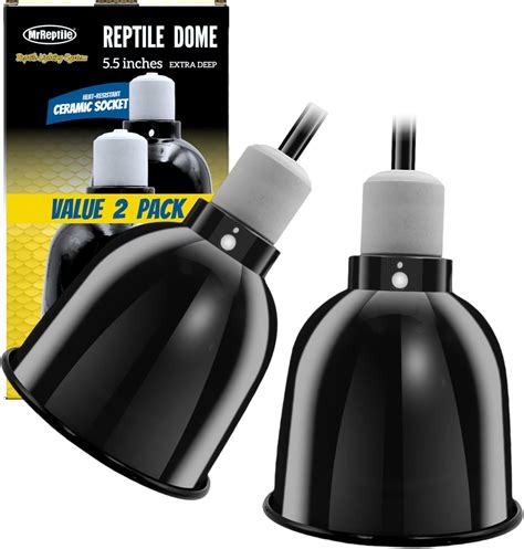 Amazon MRREPTILE Reptile Light Fixture Pack Deep Dome Reptile Heat Lamp Fixture