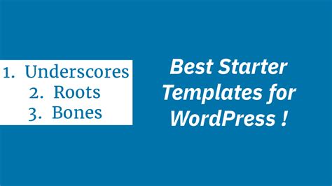Best Starter Templates For Wordpress