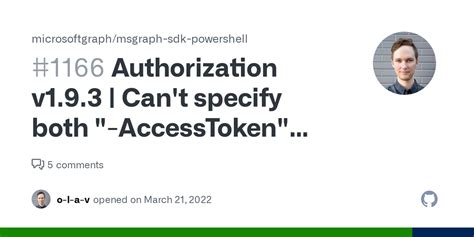authorization v1 9 3 can t specify both accesstoken and