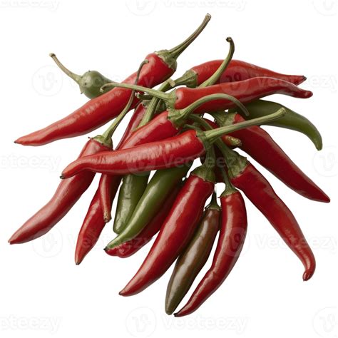 Fresh Red And Green Chilies Sprawled Together On A For Culinary