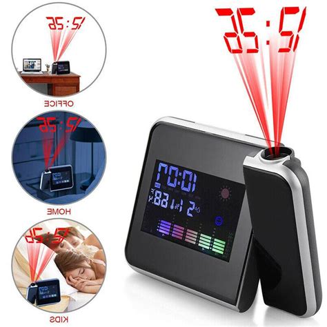 Digital Projection Alarm Clock Tempreture LED Date Time
