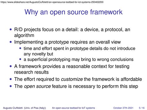 An Open Source Testbed For Iot Systems Ppt