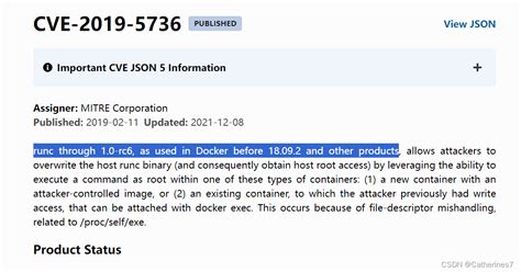 Docker逃逸 Cve 2019 5736浅析 Cve 2019 5736利用条件分析 Csdn博客