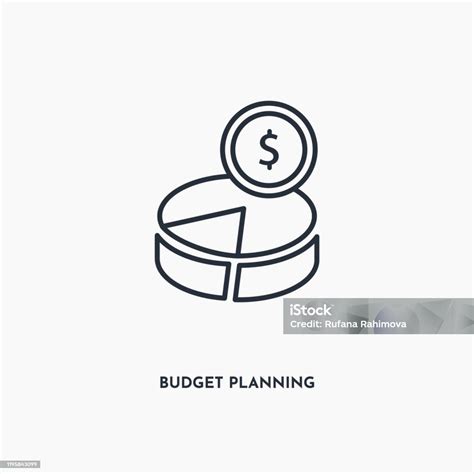예산 계획 개요 아이콘입니다 간단한 선형 요소 그림입니다 흰색 배경에 격리 된 선 예산 계획 아이콘입니다 얇은 스트로크 기호는 웹 모바일 및 Ui에 사용할 수 있습니다