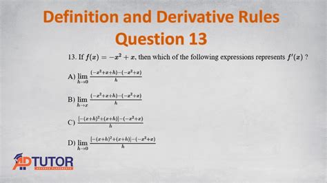 Ap Calculus Ab Derivatives Basic Differentiation Practice
